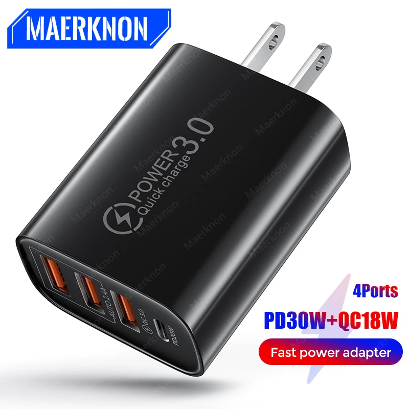 Chargeur-de-t-l-phone-portable-mural-USB-Type-C-PD-Charge-rapide-Prise ...