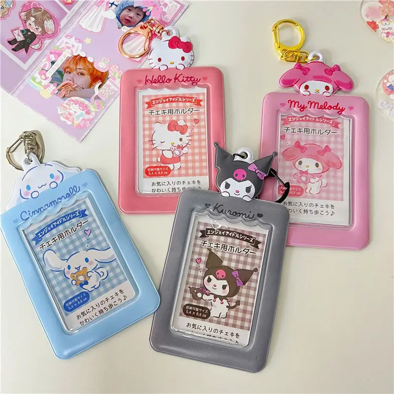 Sanrio Kuromi MyMelody Cinnamoroll sevimli fotoğraf kart tutucu kolye ...