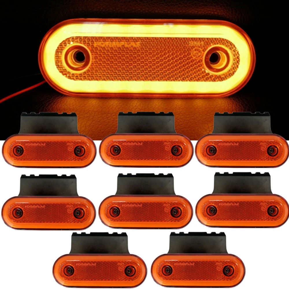 8pcs Amber Side Lights 20 Led Marker Lamp Truck Rear Lights Trailer ...