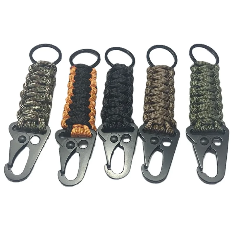 Outdoor-Paracord-Rope-Keychain-EDC-Survival-Kit-Cord-Lanyard-Military ...
