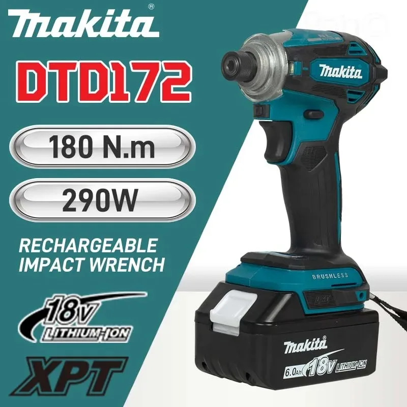 Makita-DTD172-Impact-Driver-Drill-180Nm-18V-Brushless-Moter-Cordless-Electric-ScrewDriver-Power ...