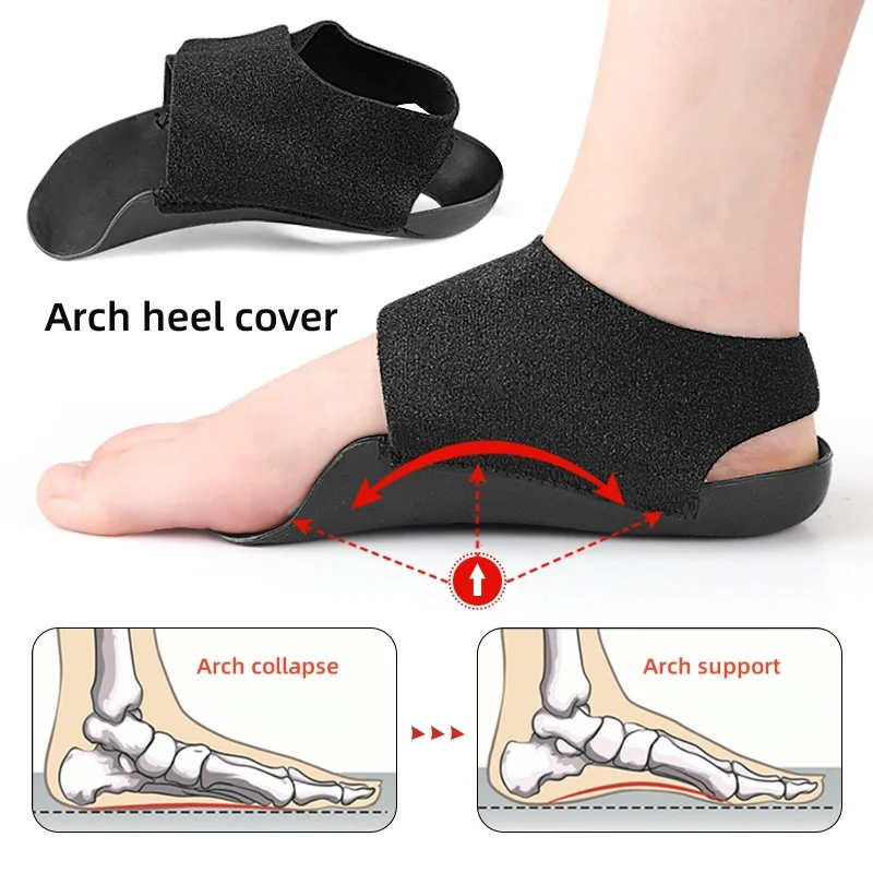 1 Pair Arch Support Sleeves Cushioned Soft Elastic Gel Pads Fabric Arch ...