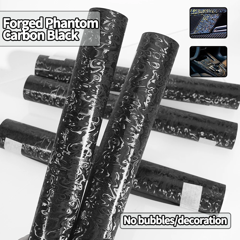 Forging Phantom Carbon Black PET Vinyl Wrap For Car Motorcycle Cosmic ...