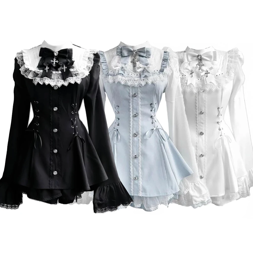 Gothic Black 2 Piece Sets Women Casual Subculture Harajuku Y2k Clothing ...