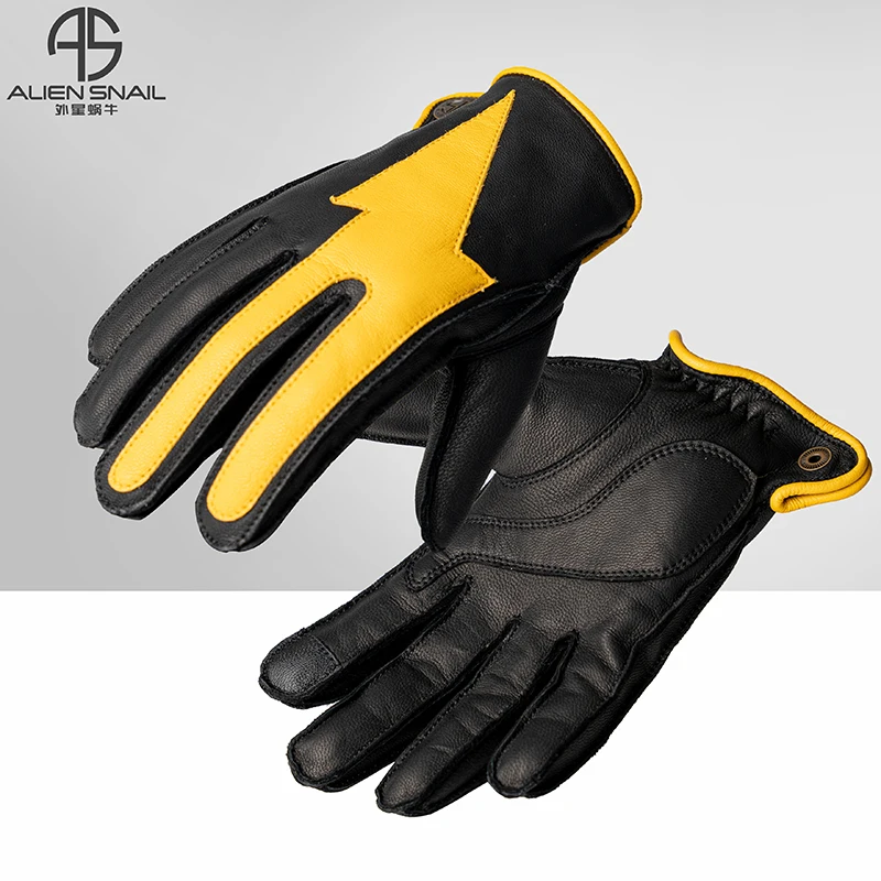 ALIEN-SNAIL-Motorcycle-Gloves-Men-Genuine-Leather-Motorbike-Gloves ...