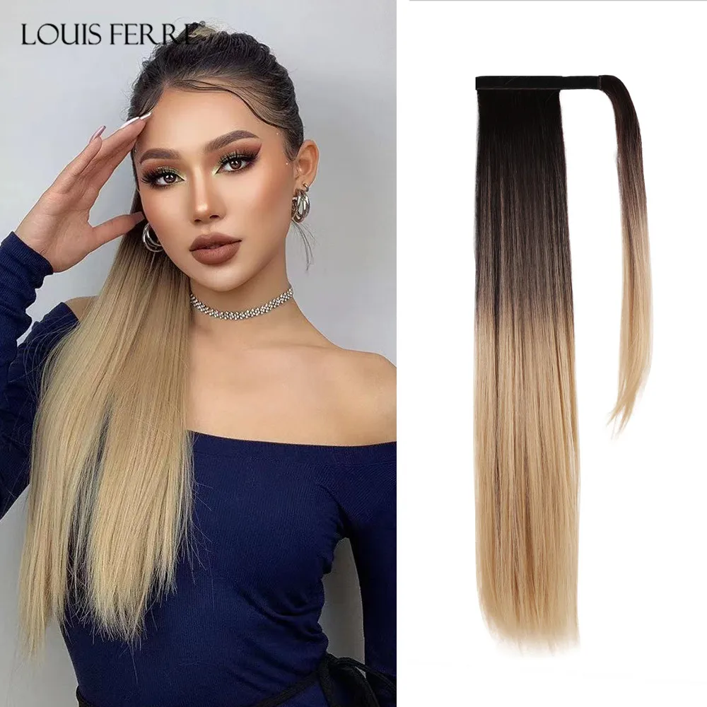 LOUIS-FERRE-Straight-Ponytail-Extension-26-inch-Pony-Tail-Natural-Long ...