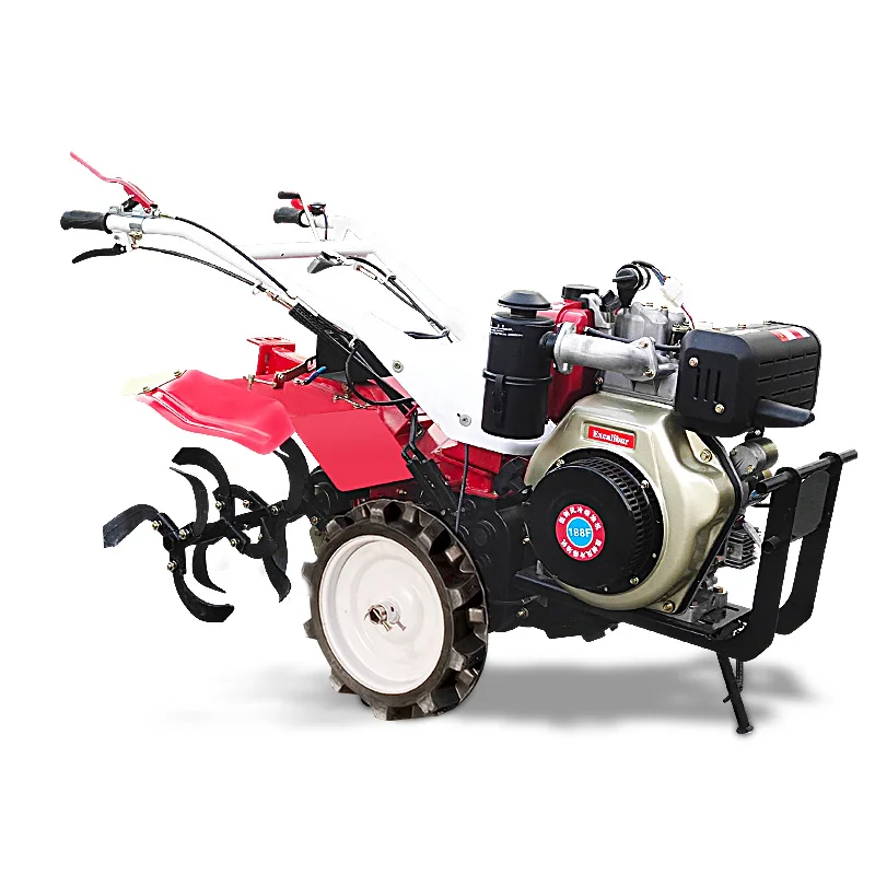 다기능 4 륜 구동 마이크로 경운기, 자체 추진 회전 경운기, 소형 농업 도랑 트랙터, 토양 루스