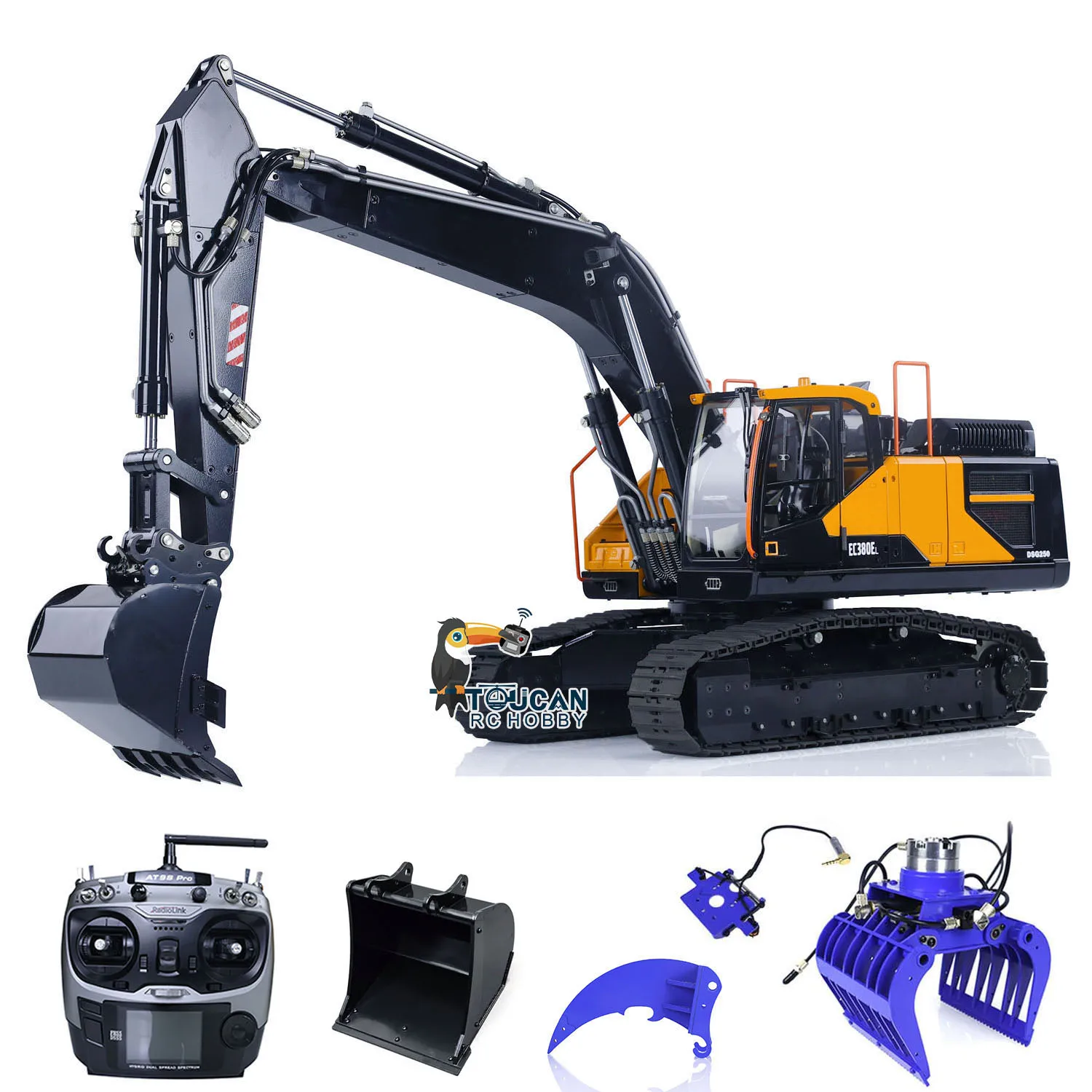 1-14-Metal-Hydraulic-RC-Excavator-Remote-Control-Earth-Digger-EC380 ...