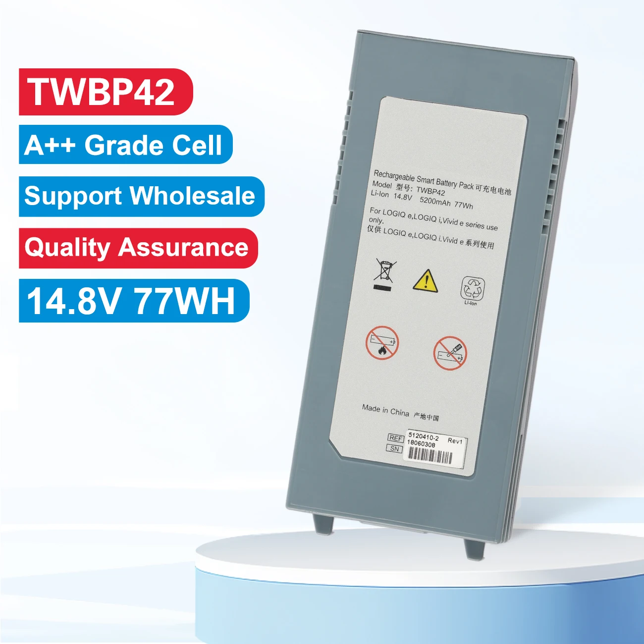 TWBP42 Battery For GE Logic-E Logiq I Vivid E Series Ultrasound 5120410 ...