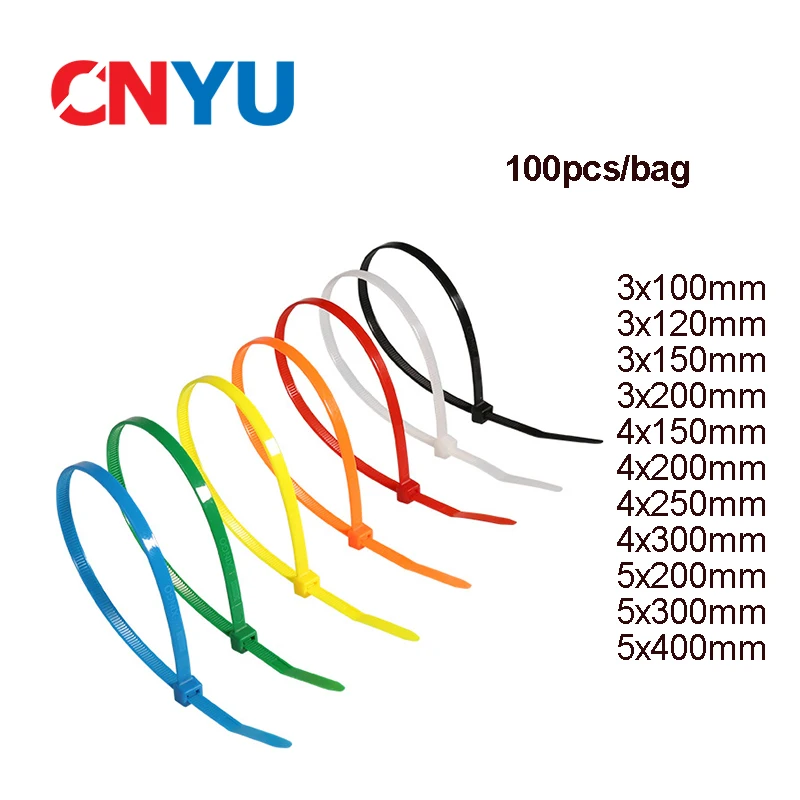 100pcs-bag-cable-tie-Self-locking-plastic-nylon-tie-White-Organiser ...