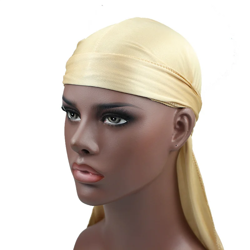 Durag Biker Turban Long en Satin de soie couvre chef unisexe couvre ...