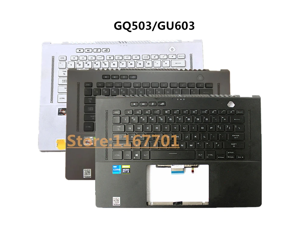 Laptop-US-Keyboard-Top-Shell-Cover-Power-Button-LCD-Hinges-Speaker-For ...