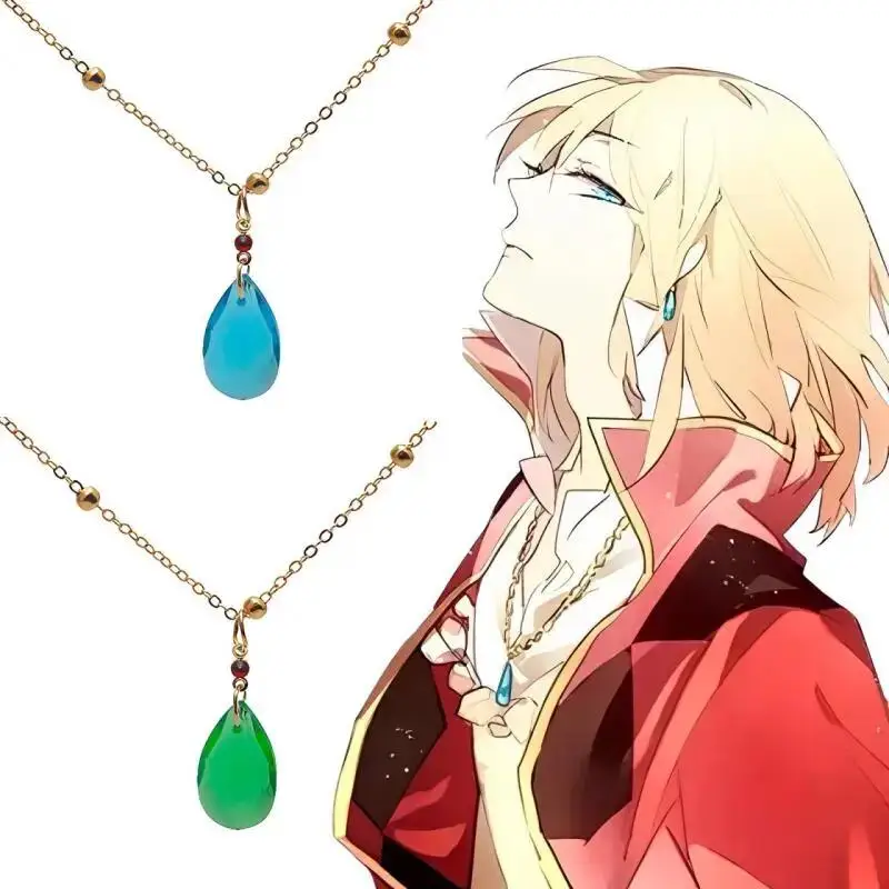 Anime-Cosplay-Howl-s-Moving-Castle-Pendant-Necklace-Crystal-Waterdrop ...