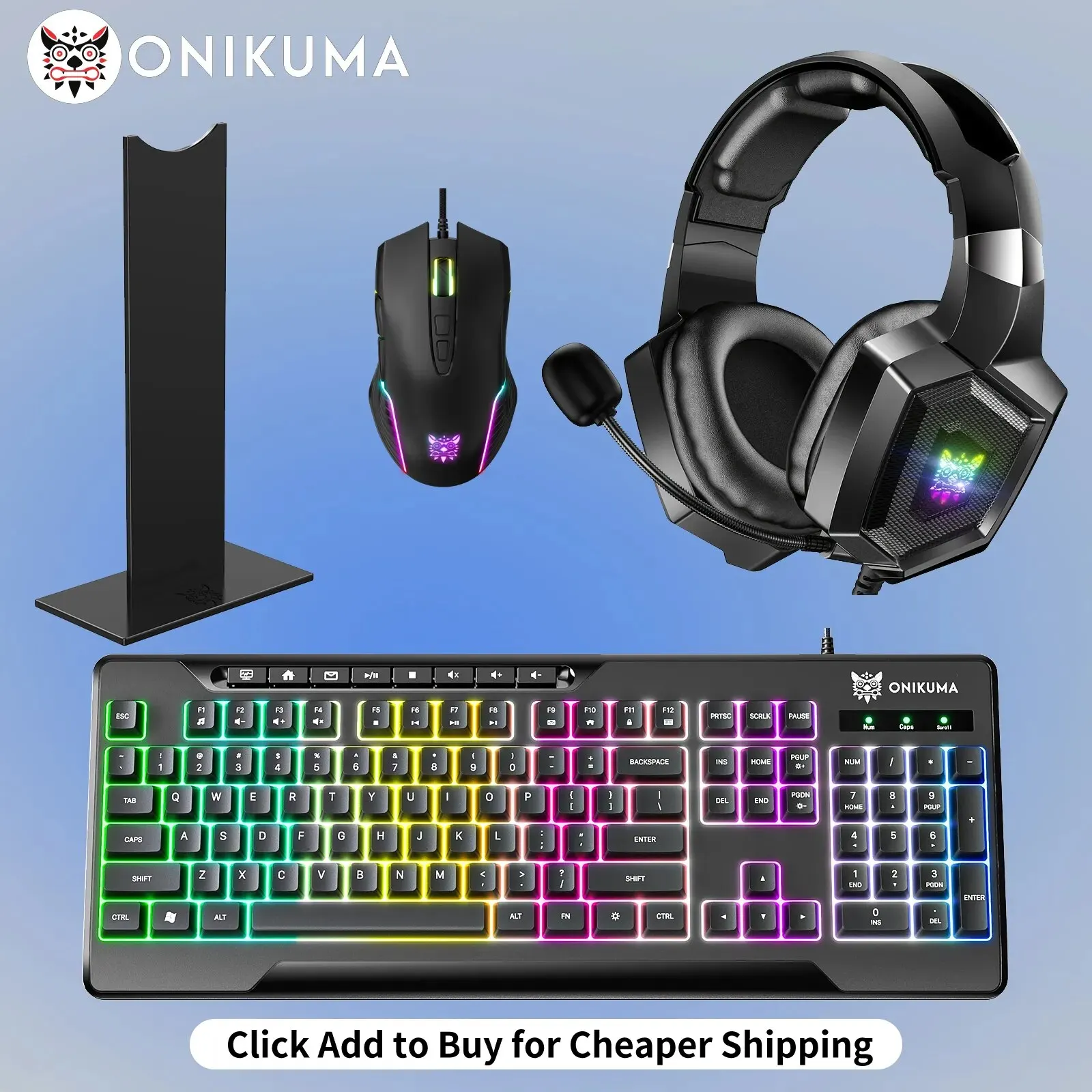ONIKUMA-Professions-Gaming-Headset-Esports-Package-With-RGB-Light-Mouse ...