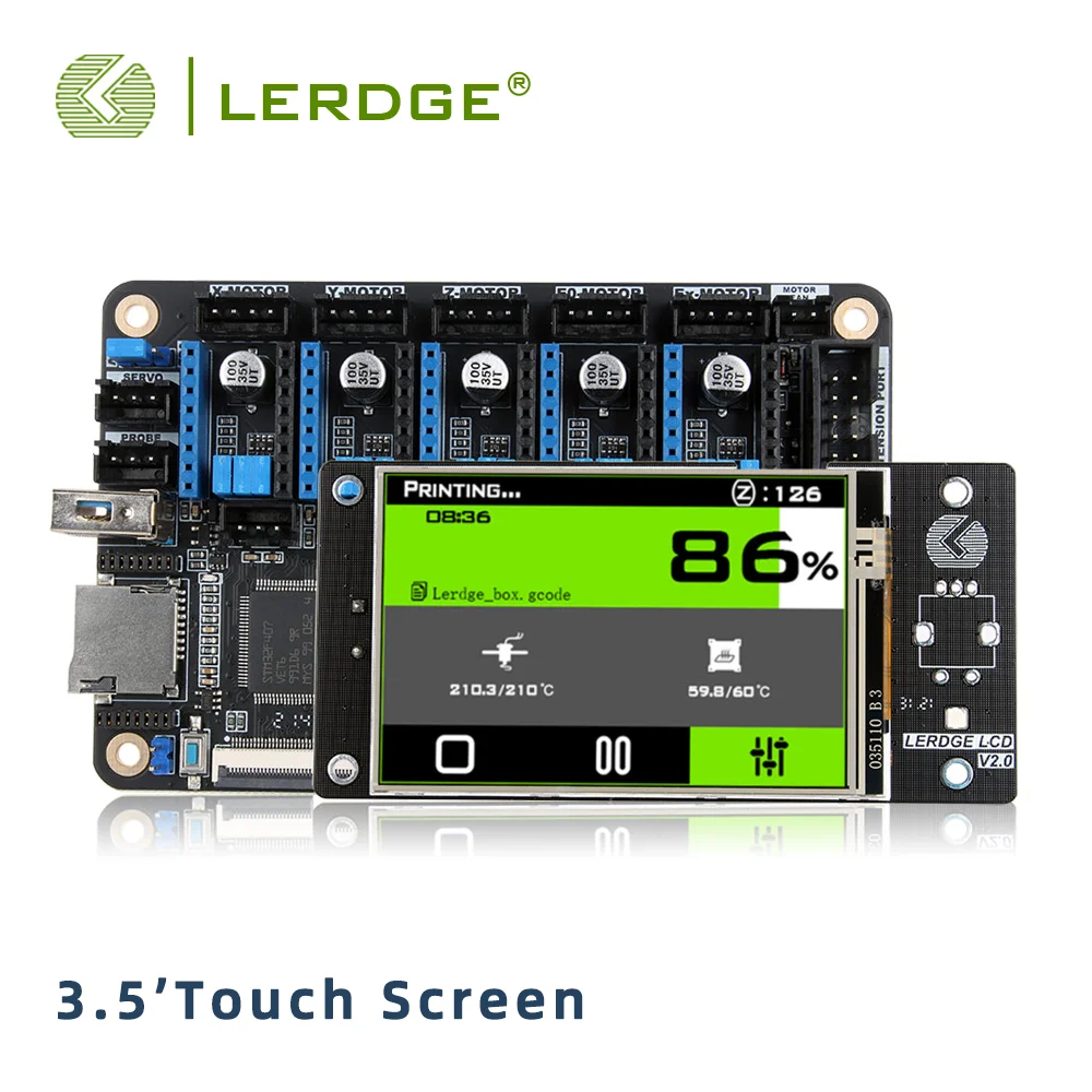 LERDGE Control Board 32bit 3.5 Inch Touch Screen Display TMC2208/2209 ...