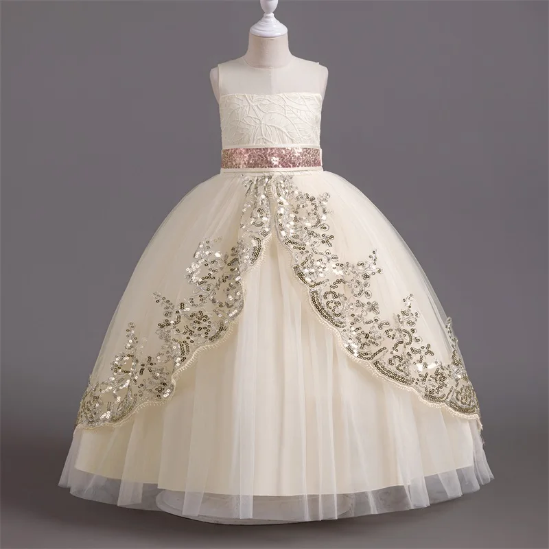 Teens-Girls-Luxury-Party-Dresses-Sequins-Flower-Elegant-Wedding-Dress ...