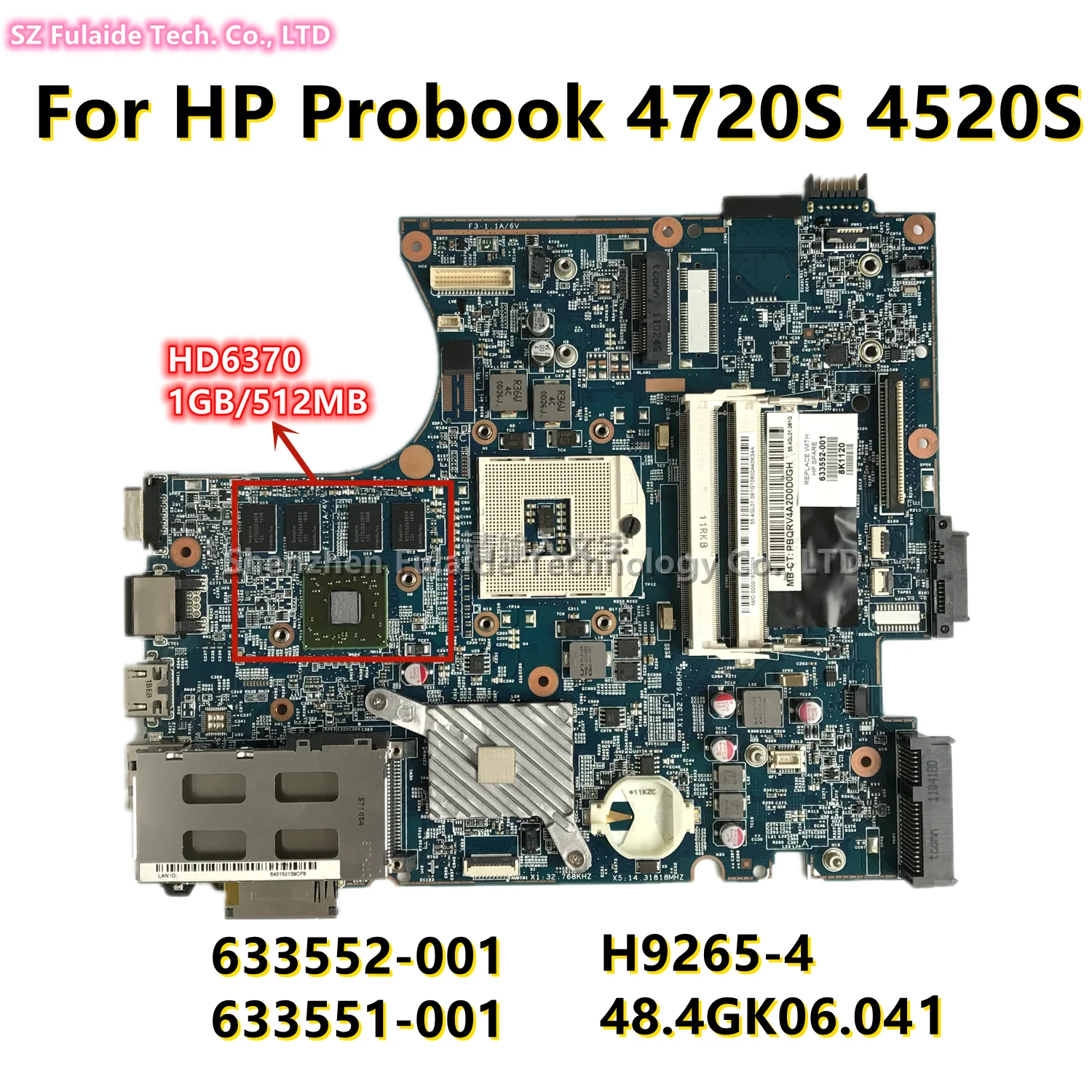 H9265 4 48.4GK06.04 For HP Probook 4720S 4520S Laptop Motherboard AND ...