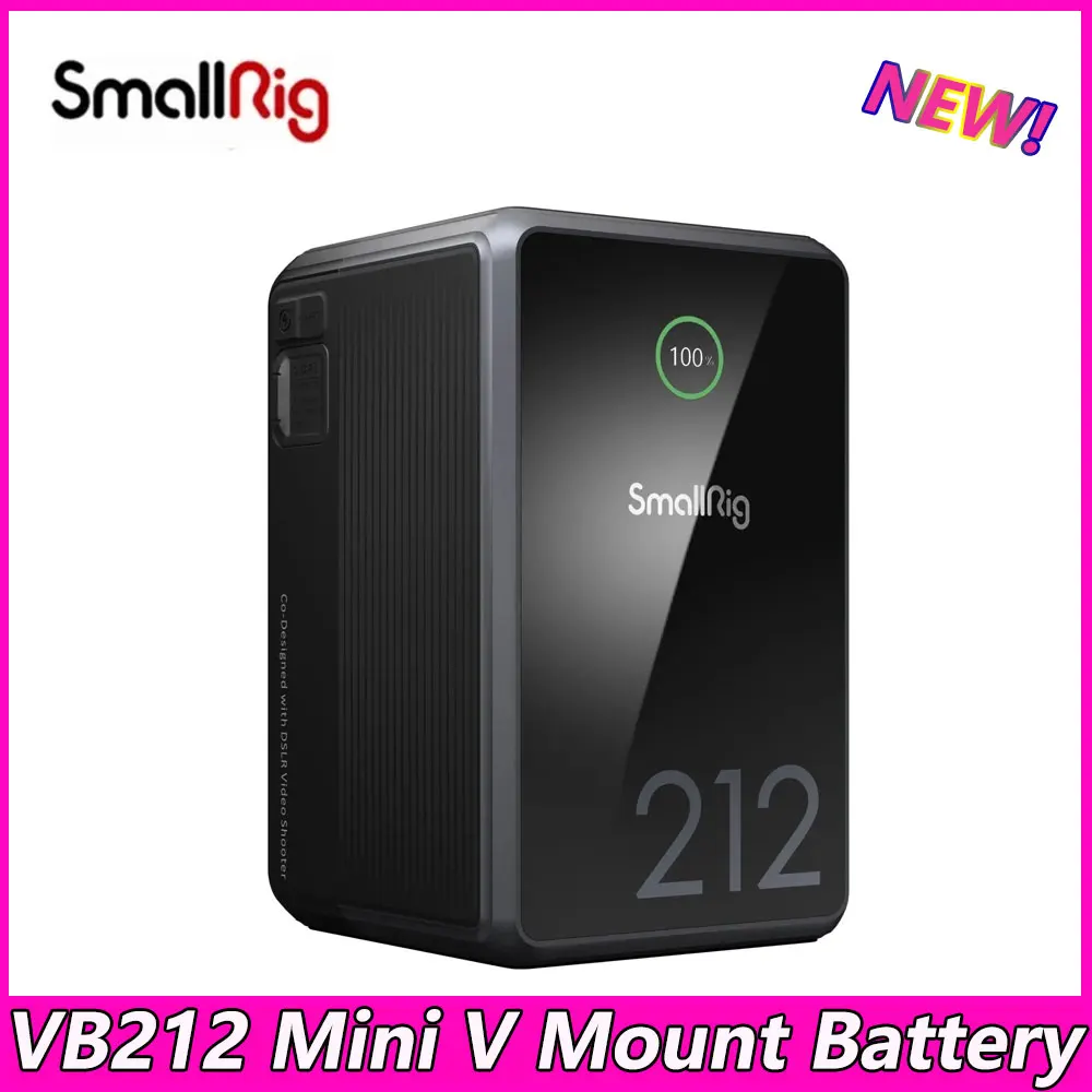 SmallRig-x-Caleb-Pike-VB212-Mini-V-Mount-Battery-140W-carregamento-r ...