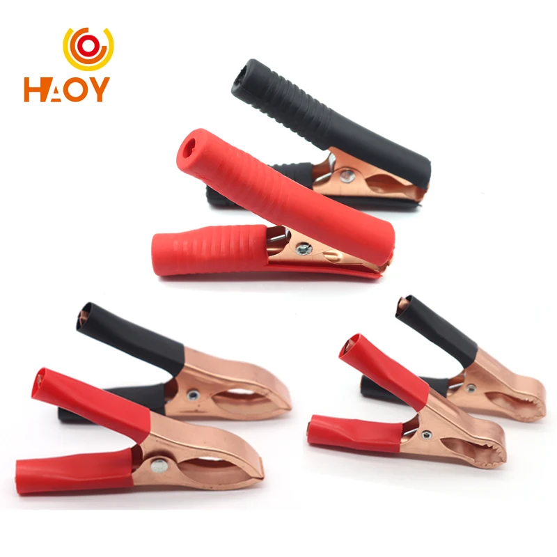 2PCS-30A-50A-100A-Car-Alligator-Clips-Battery-Clamps-Crocodile-Clip-Red ...