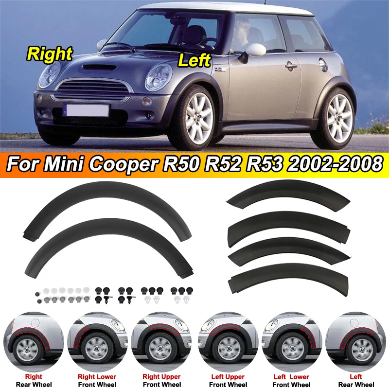 Car Front/Rear Wheel Fender Arch Eyebrow Trim For BMW Mini Cooper R50 ...