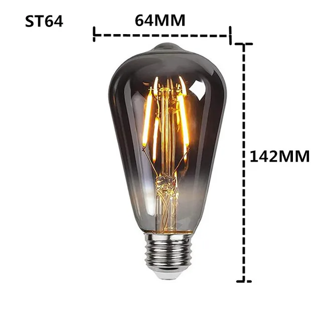 LED ST64 G80 G95 G125 4W Dimmable E27 220V Smoky Gray 2700K GSpiral ...