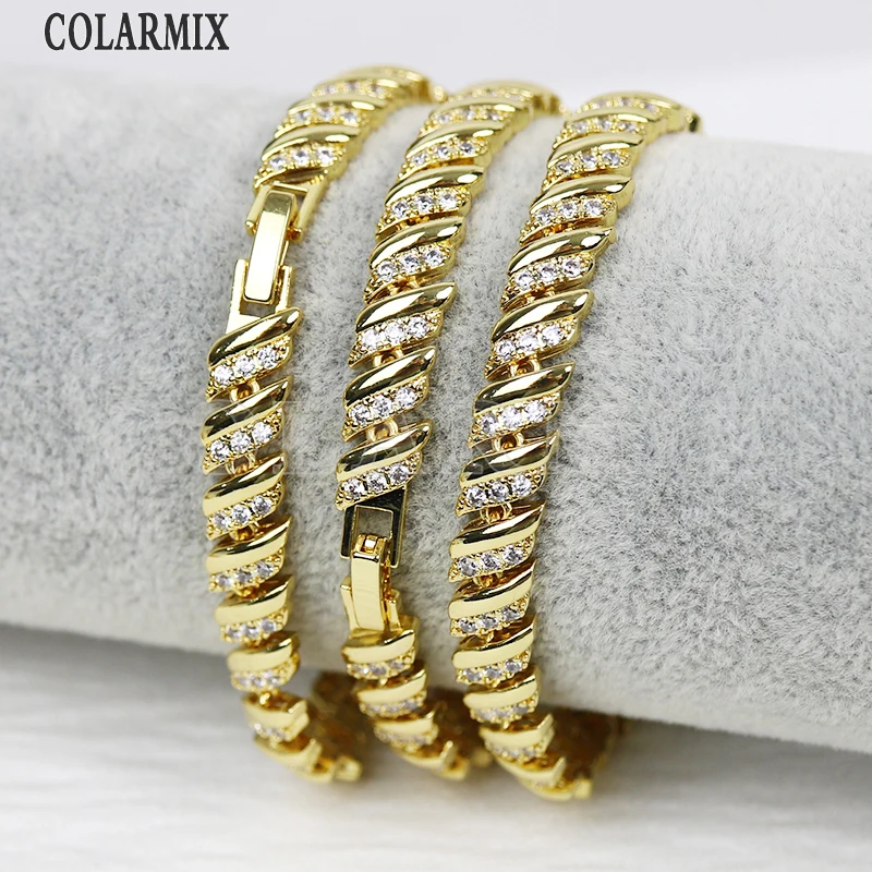 5-Pcs-luxurious-Zircon-Cuba-Chains-Bracelet-Gold-Plated-Geometric ...