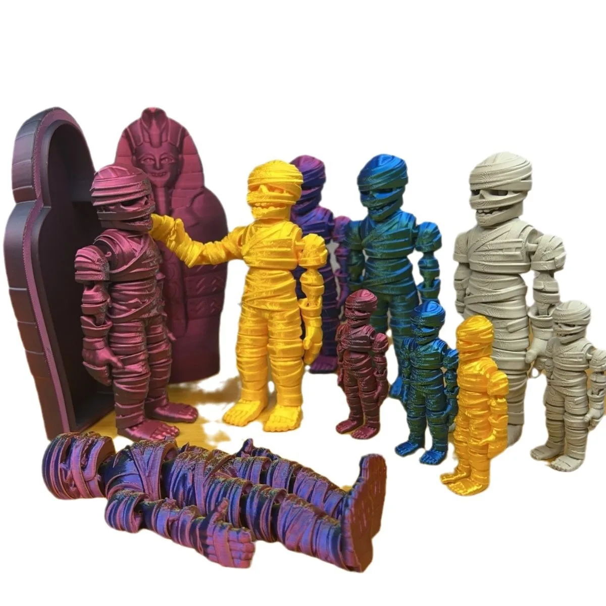 3D Printed Egyptian Pharaoh and Mummy Decoration - Lifelike Collectible ...