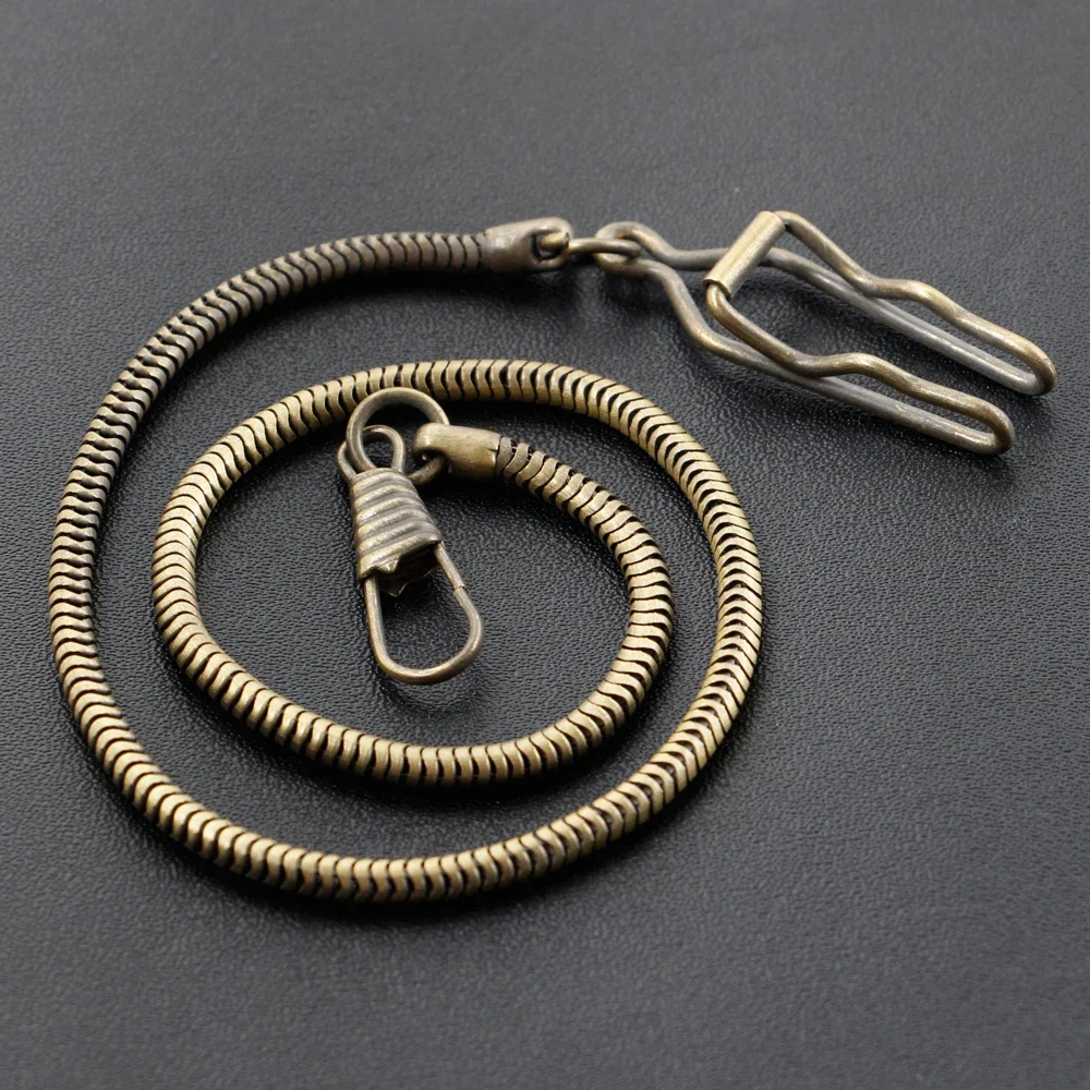 Cadena de reloj de bolsillo con cadena de serpiente de bronce vintage ...
