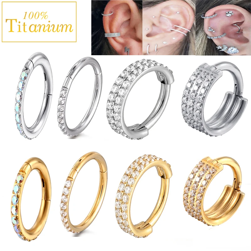 Titanium Hoop Earrings Cartilage | Titanium Helix Hoop Earrings - F136 ...