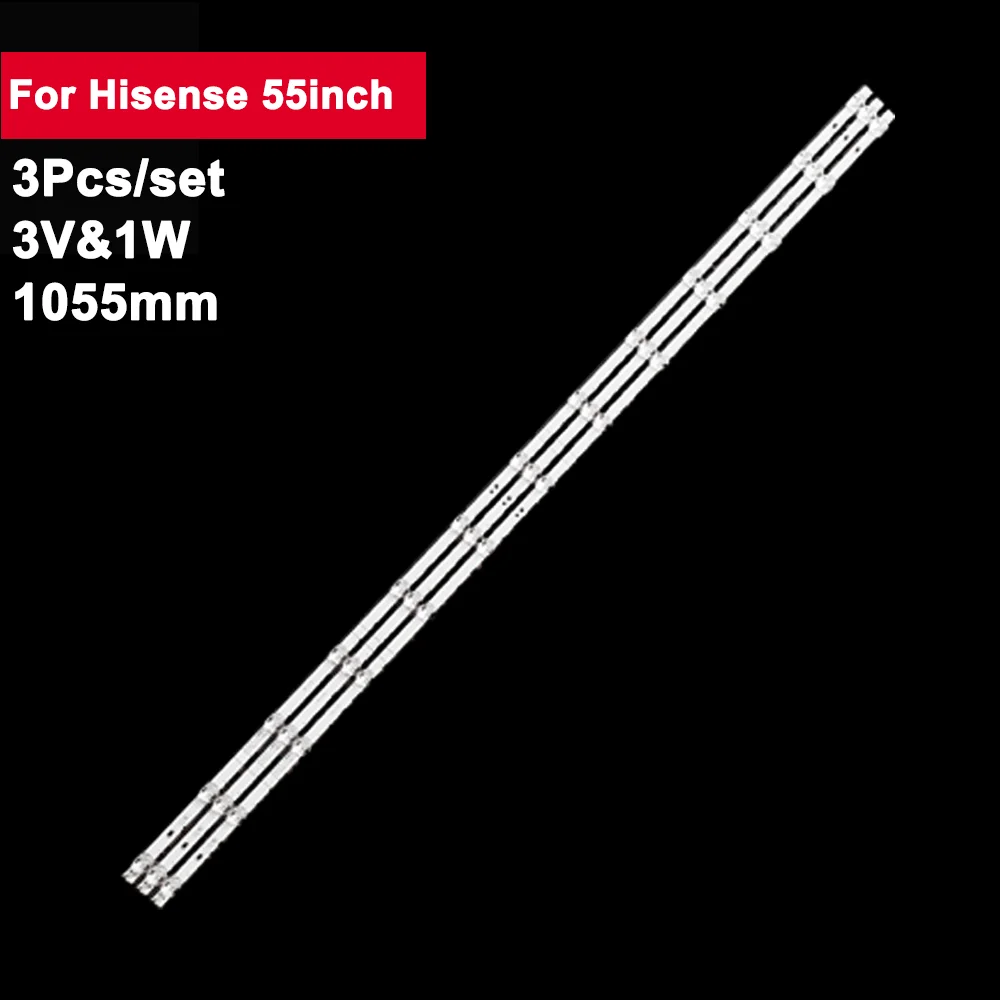 3pcs-1055mm-Square-Lens-TV-LED-Backlight-Strip-For-Hisense-55inch ...