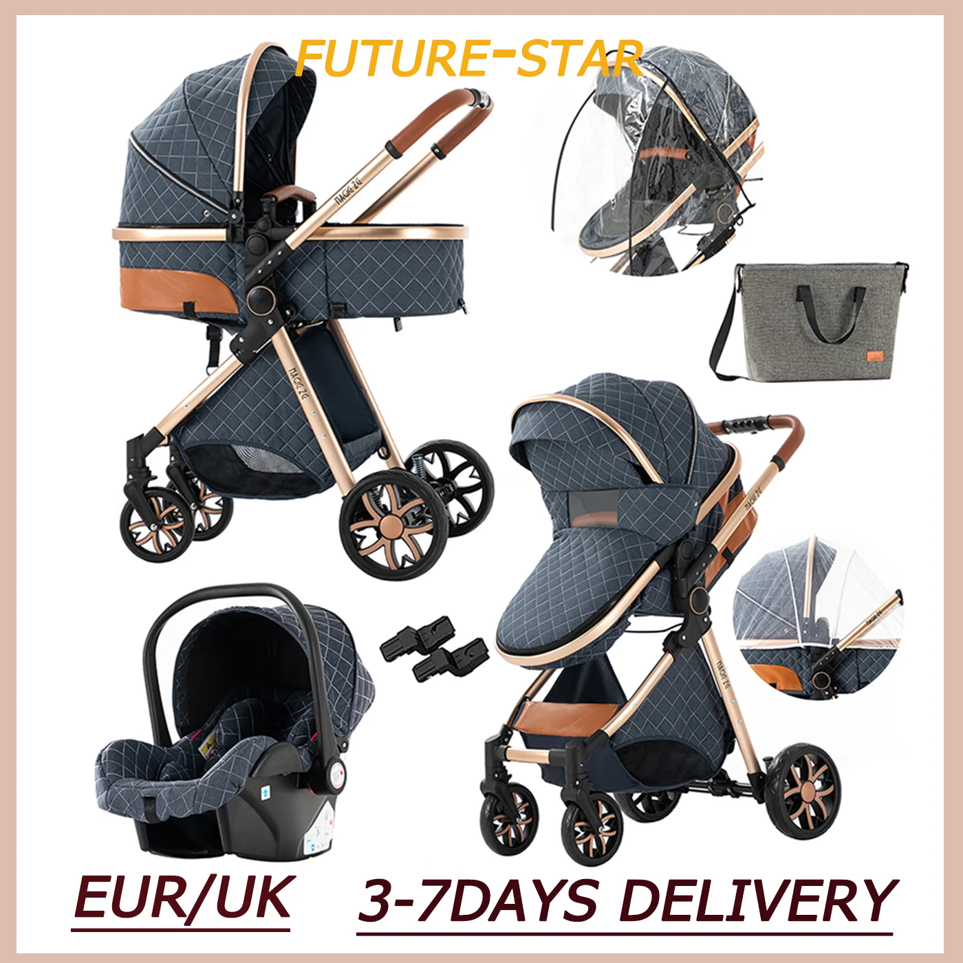 Baby-stroller-3-in-1-stroller-baby-carriage-baby-items-baby-carts-High ...