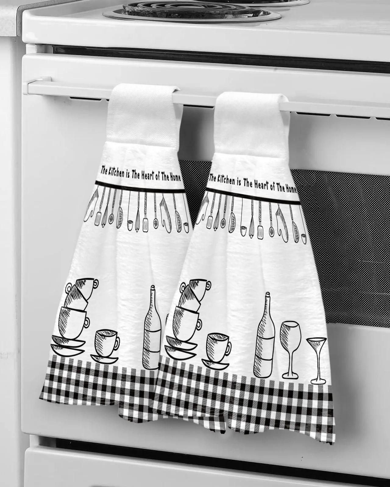 Kitchen-Utensils-Plaid-Hand-Towel-Bathroom-Supplies-Absorbent-Cloth ...