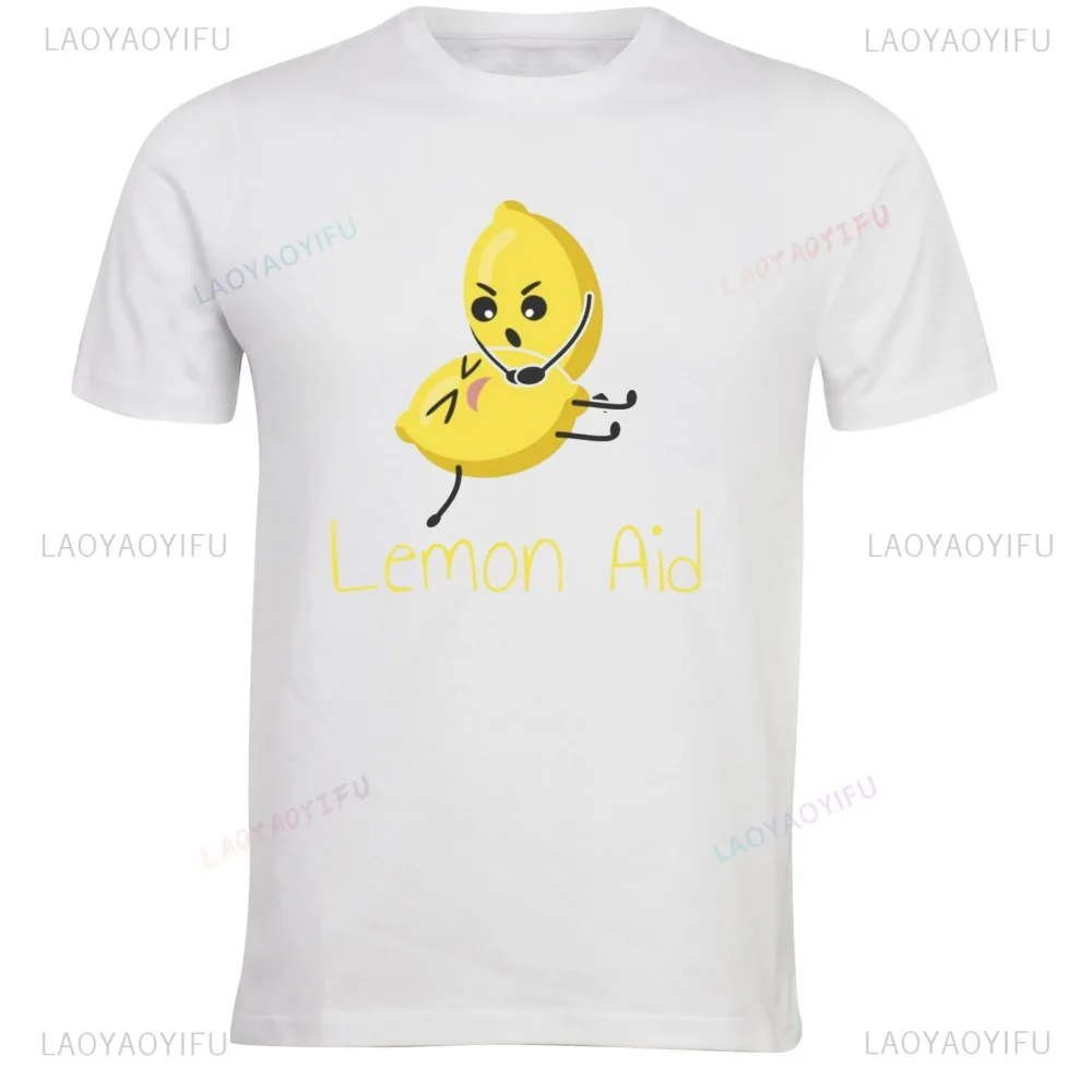 Lemon Aid Printed Modal T-shirt Cartoon Lemon Man Yellow Dynamic Design ...