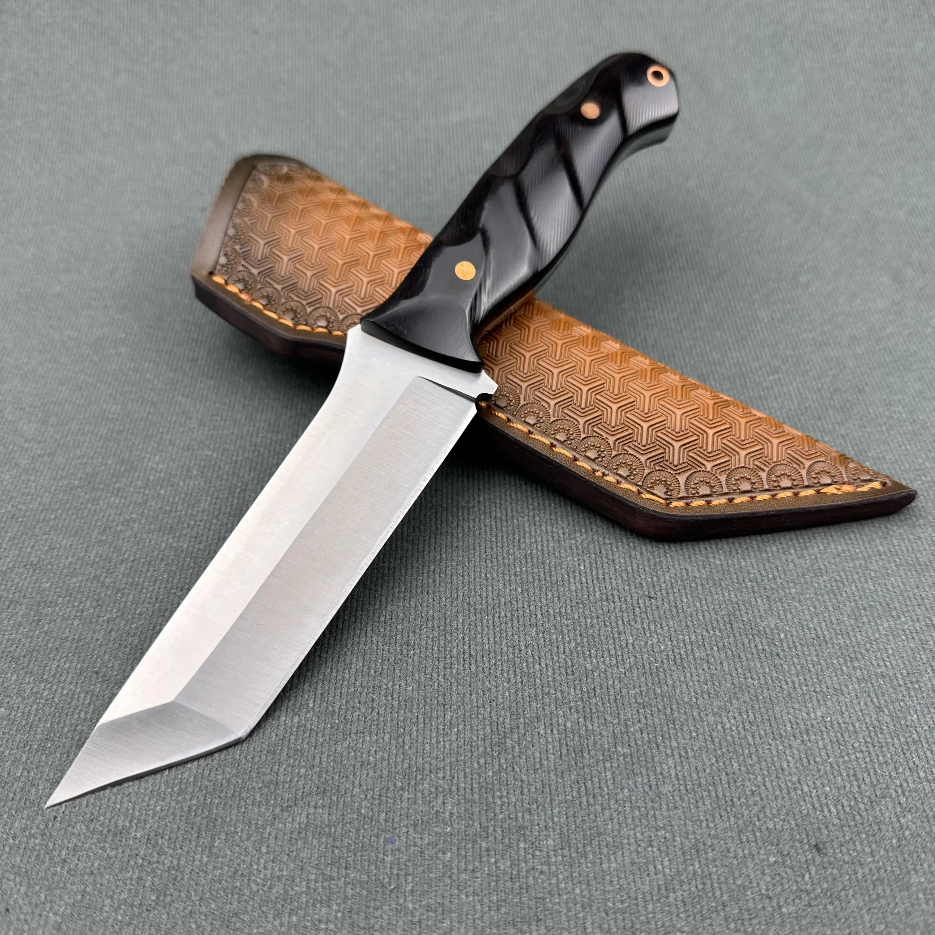 9CR18MOV-Bowie-a-o-faca-100-artesanal-Full-Tang-Fantastic-Ebony-Handle ...