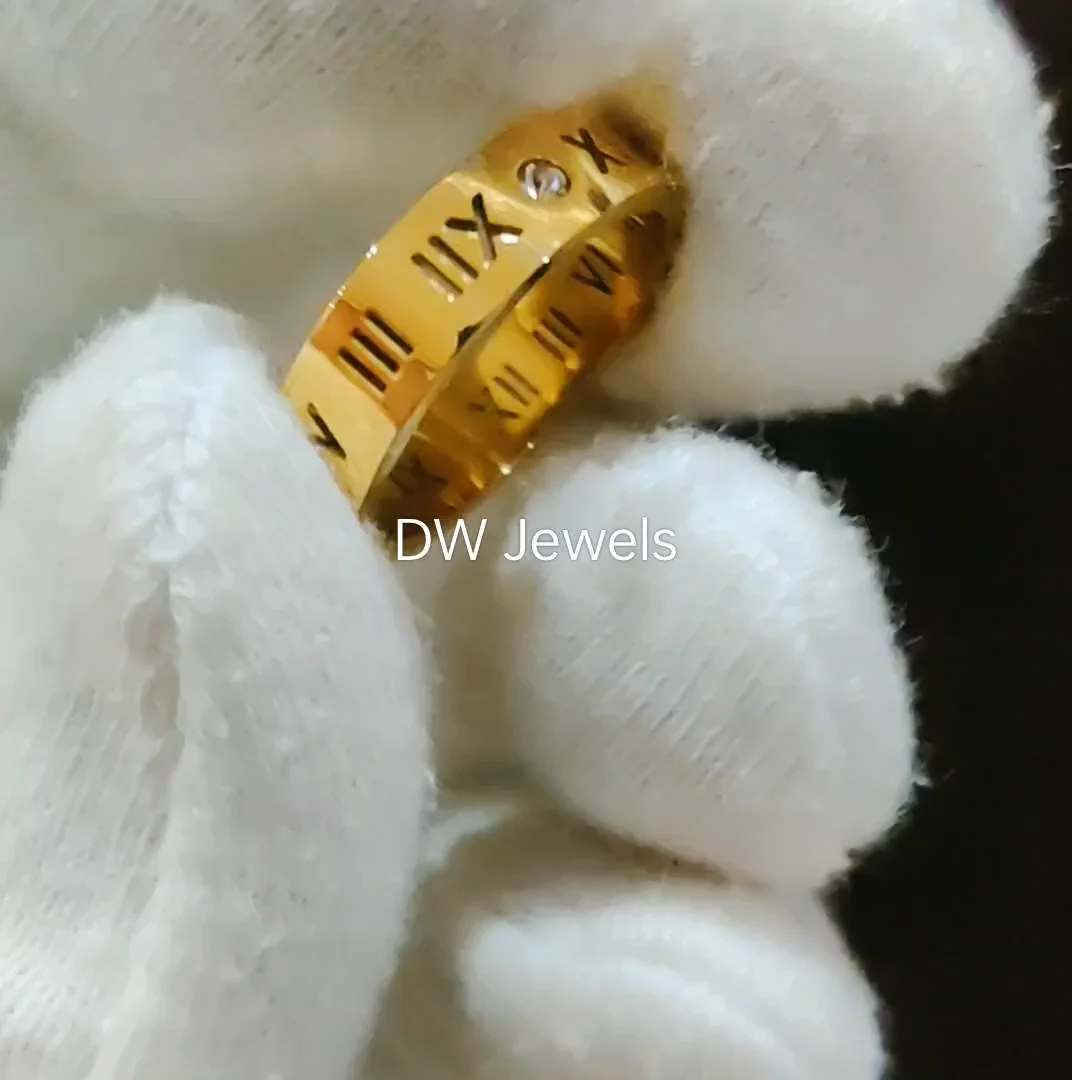 DW Jewels Latest Trendy Pretty Shiny Roman Numerals Love Ring For Women ...