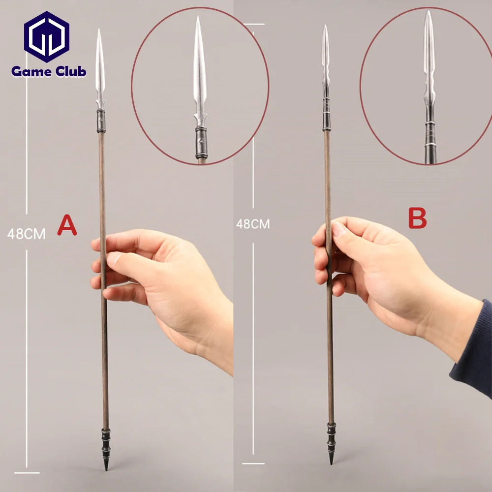 1-6-Scale-Warrior-Long-Spear-Ancient-Cold-Weapon-Long-Sword-Metal-Solid ...