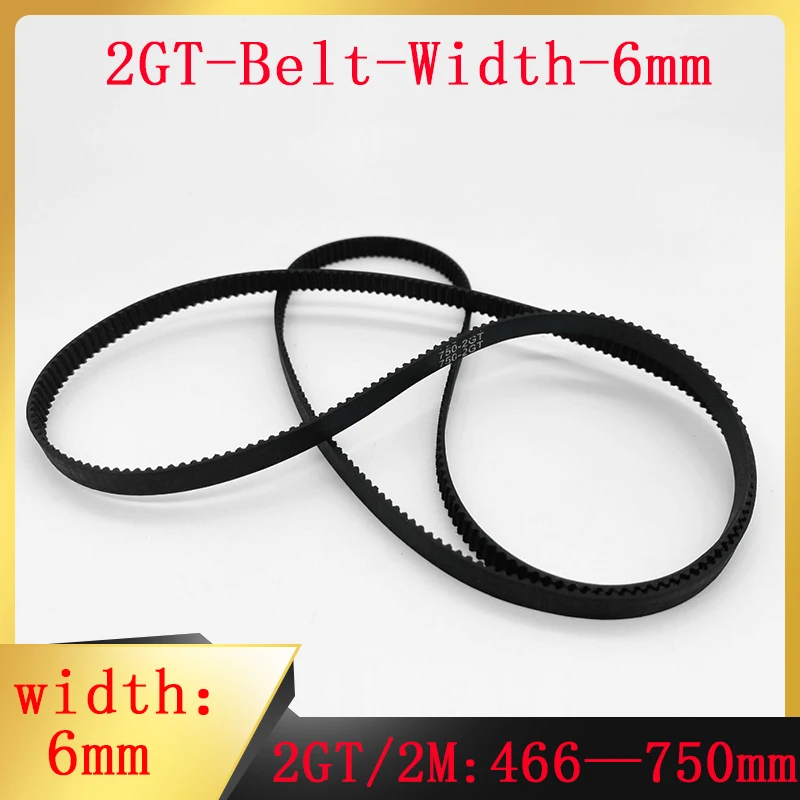 2GT 466-750mm Tooth Pitch 2mm GT2 Closed Loop Timing Belt Rubber Width ...