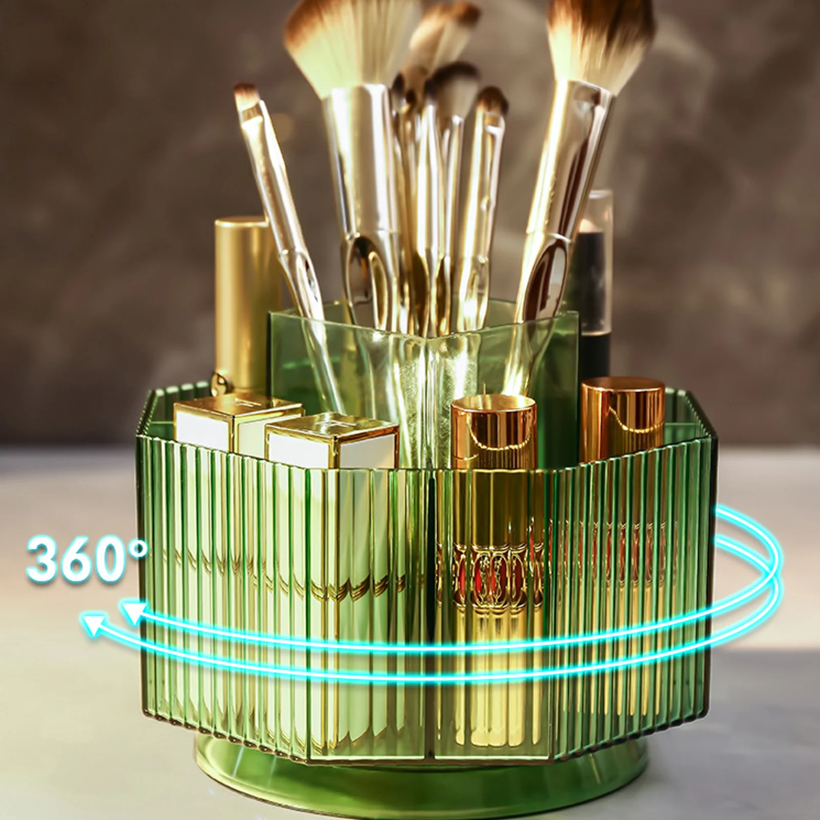 Cosmetic-Organizer-Box-360-Degree-Rotating-Makeup-Brush-Case-Holder ...