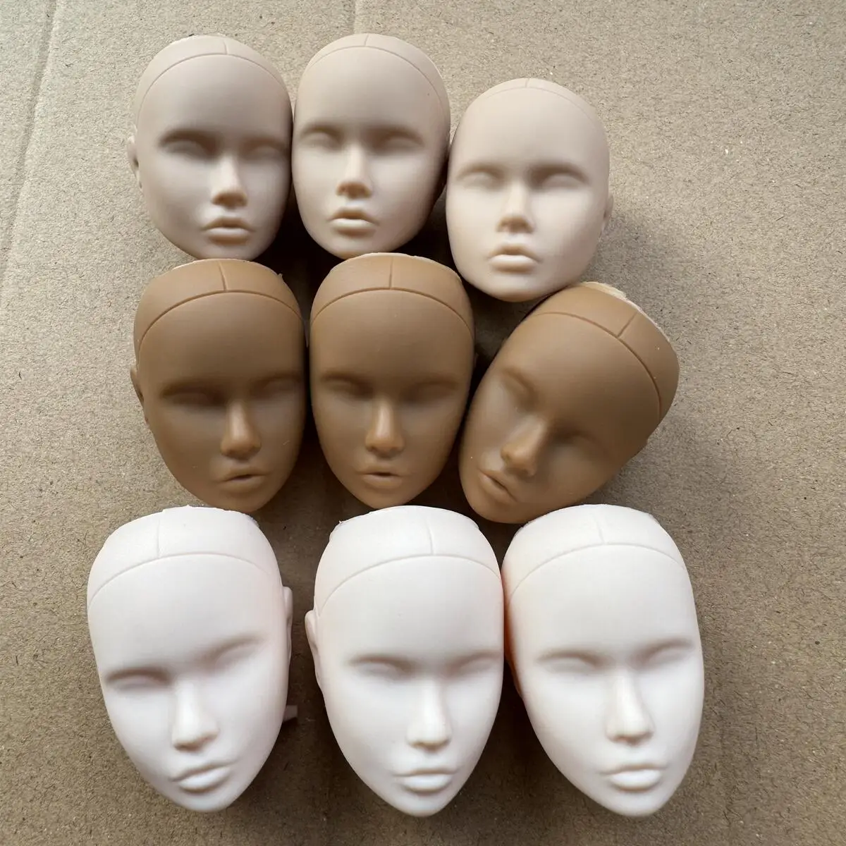 Poppy Blank Face Doll Heads DIY Practice Make-up Bald 1/6 Head Parts ...