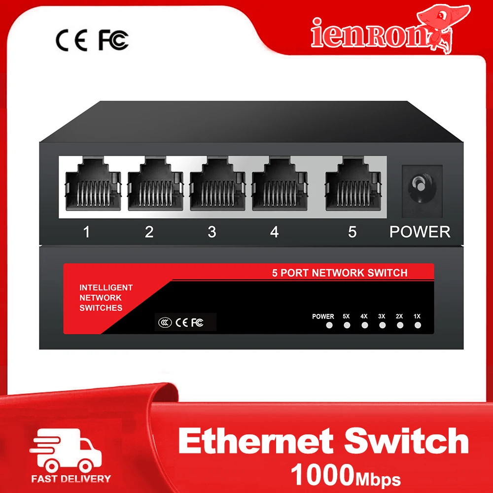 Network Switchs 5 Port Full Gigabit Desktop Switch 10/100/1000mbps Fast ...