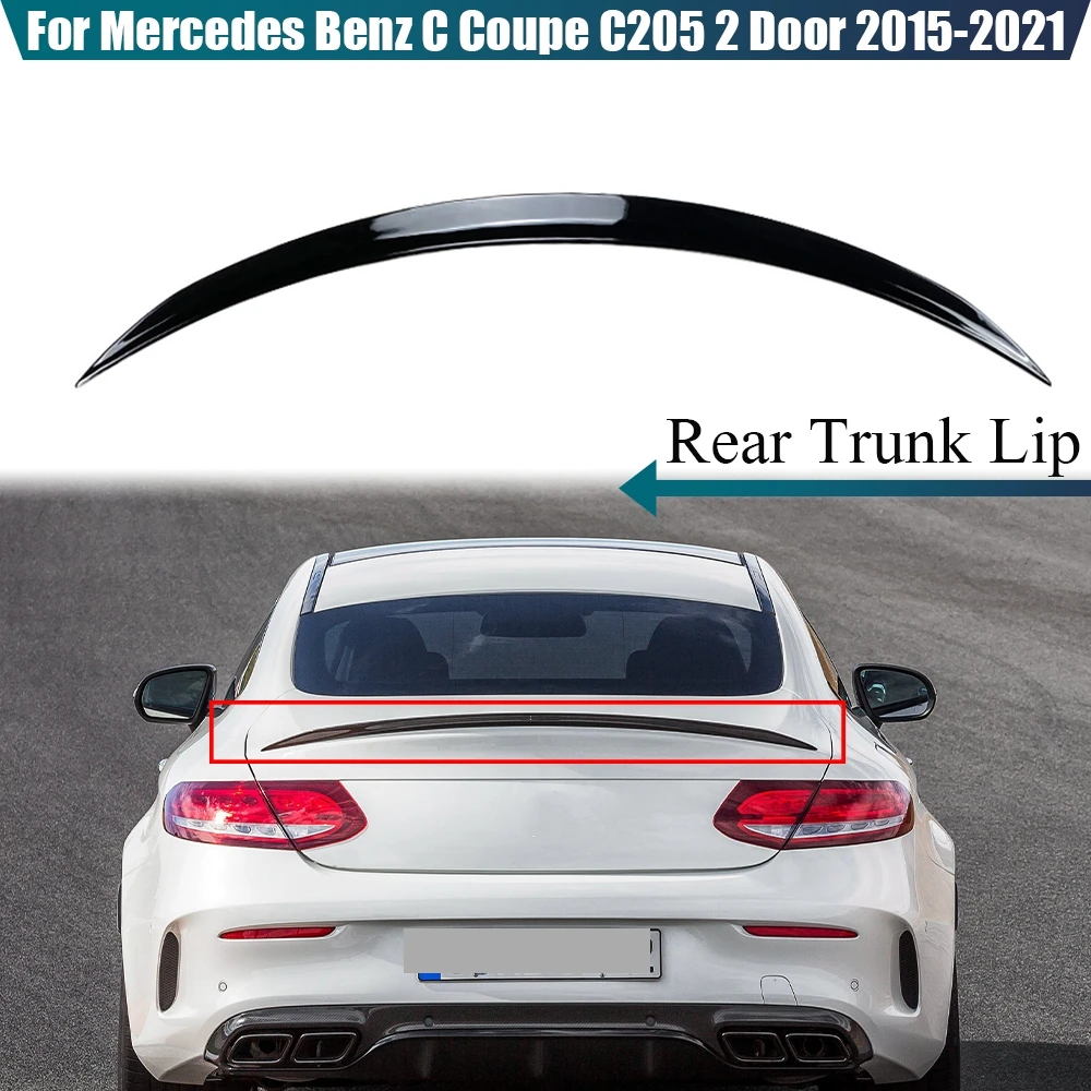 Glossy Black/carbon Fiber Look Car Rear Trunk Boot Lip Spoiler Wing Lip ...