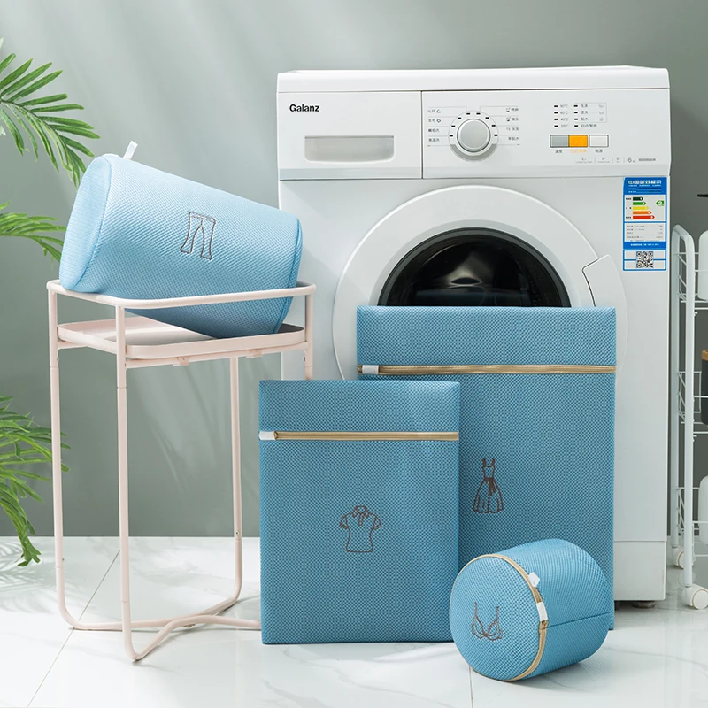 8 Pcs Ensembles Lavage Sac Broderie Maille Fine Morandi Couleur Sacs À ...