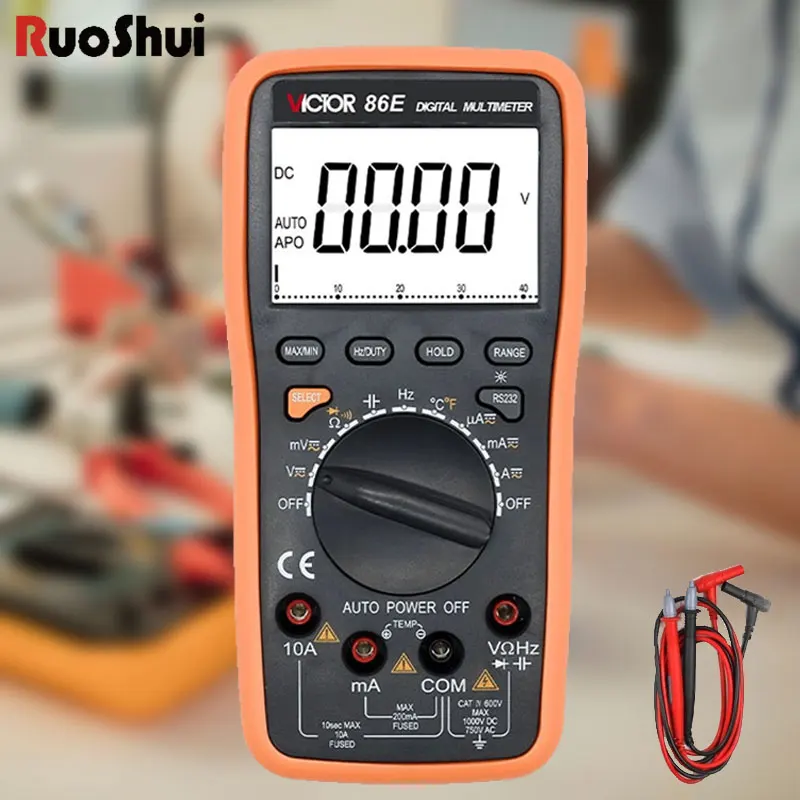 Digital-Multimeter-Auto-Range-AC-DC-Temperature-Frequency-USB-Tester ...