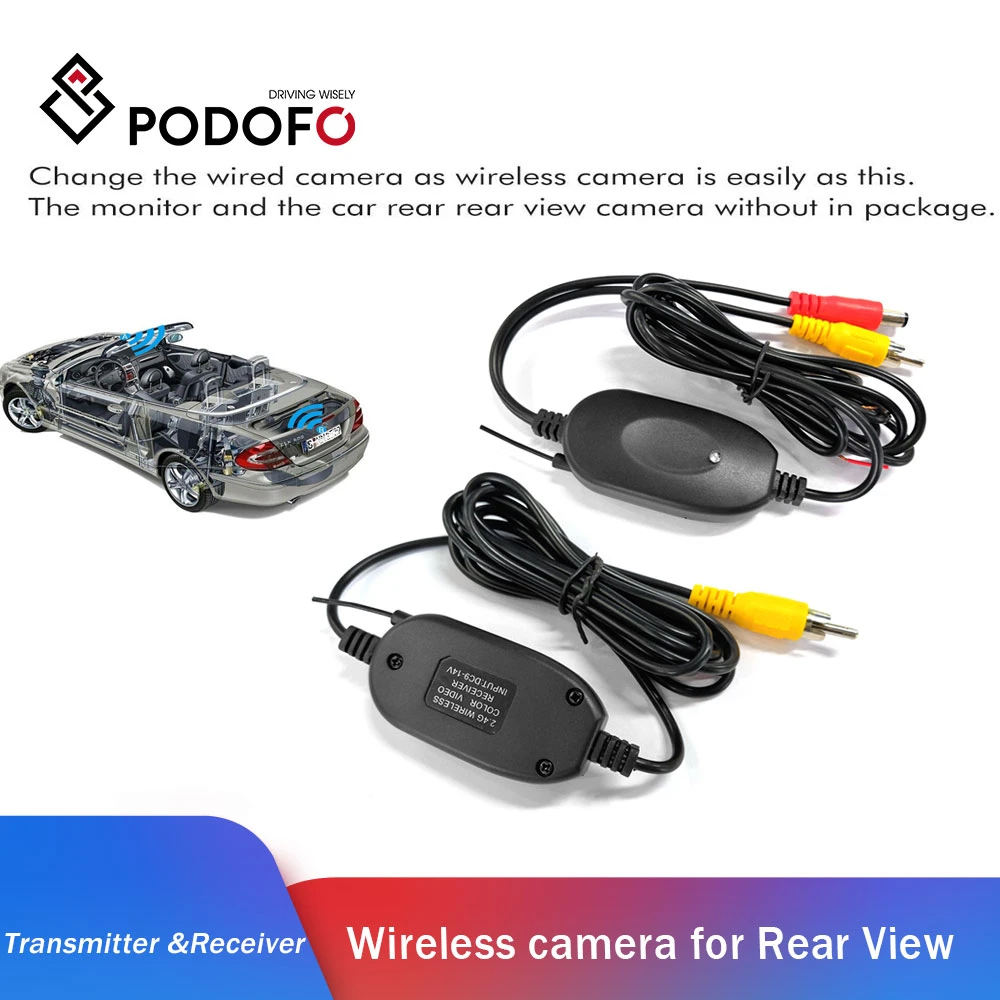 Podofo 2.4 Ghz Wireless Rear View Camera Rca Video Transmitter/receiver ...