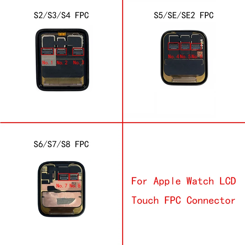 2PCS LCD Display Touch Screen FPC Connector On Board For Apple Watch S2 ...