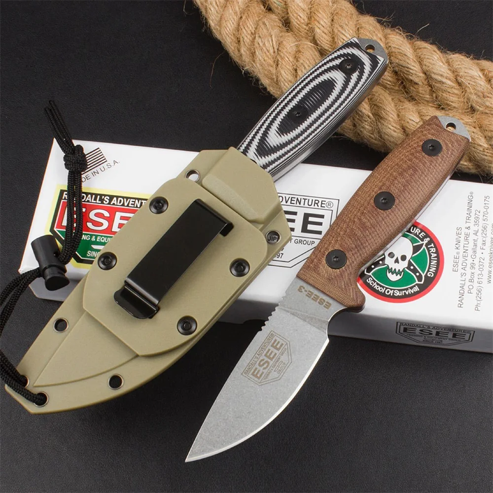 TRSKT-ESEE-3-Rowen-Tactical-Straight-Knife-9Cr18mov-Blade-G10-Handle ...