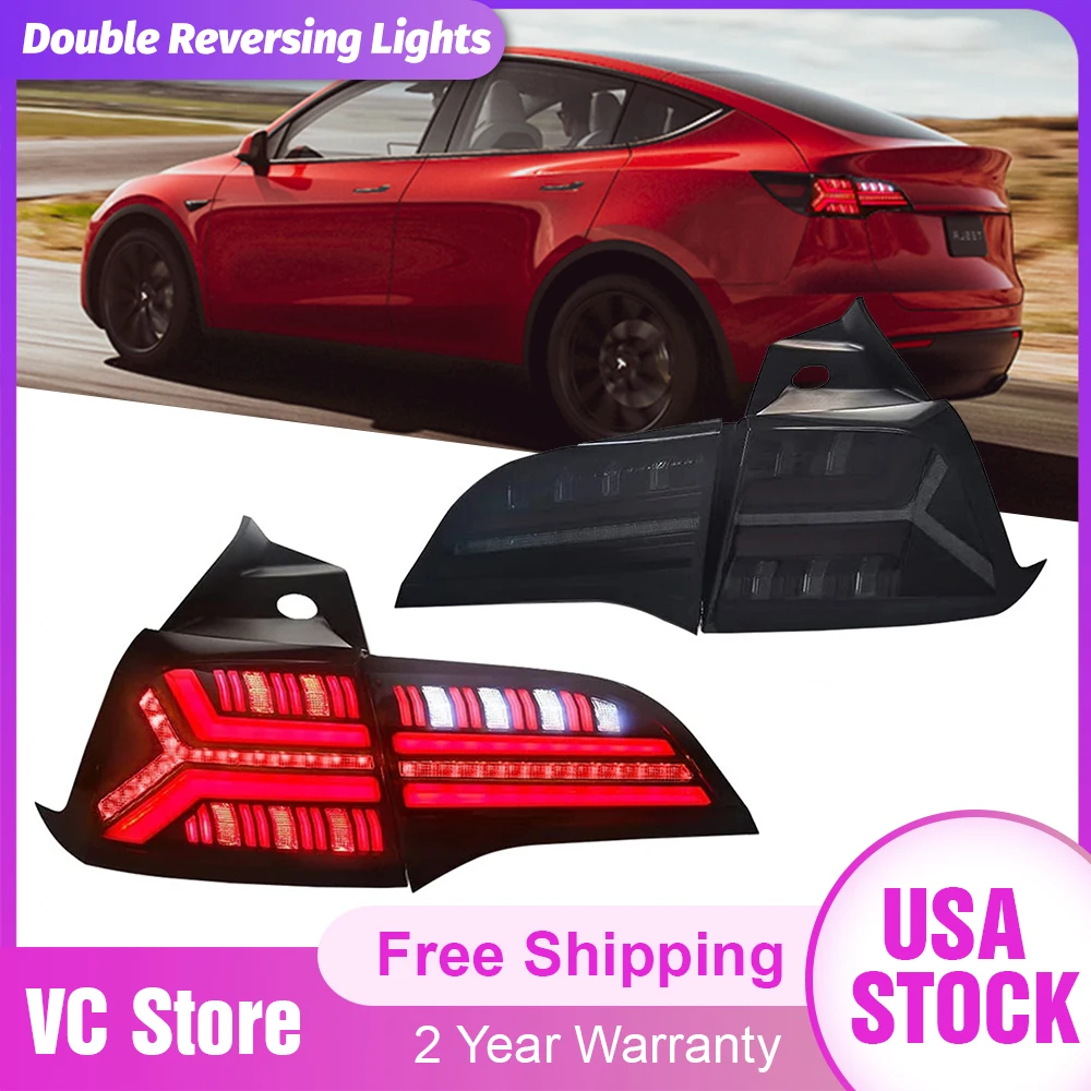 Taillights Auto Tail lights For Tesla Model 3 Model Y Double reversing ...