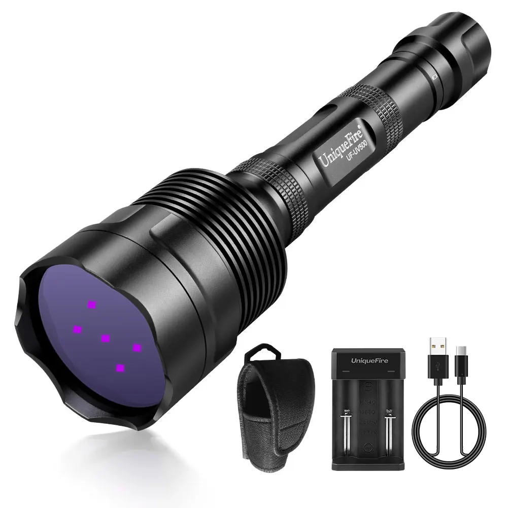 UniqueFire-50W-365NM-UV-Black-Light-LED-Flashlight-High-Power-and-Long ...