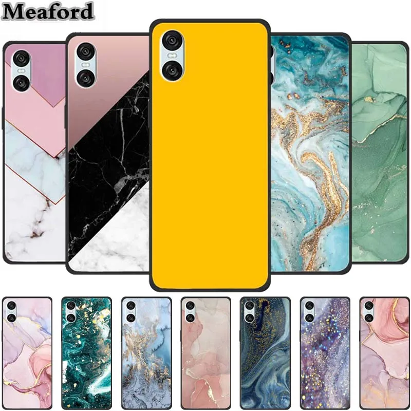 Case For Sony Xperia 10 VI 5G Marble TPU Soft Silicone Back Cover For ...