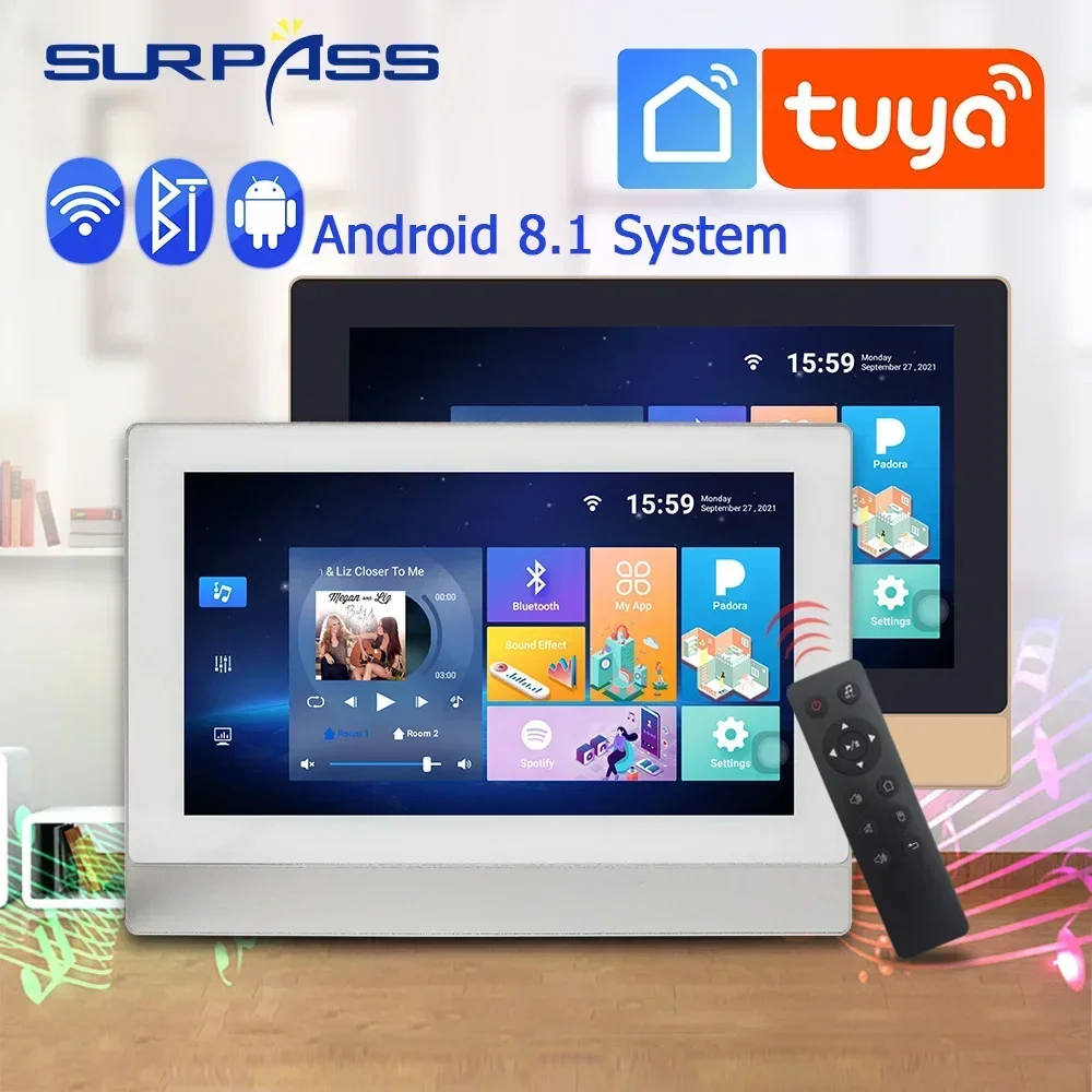 Smart-Home-Audio-7inch-WiFi-Amplifier-Bluetooth-Android-8-1-In-Wall ...